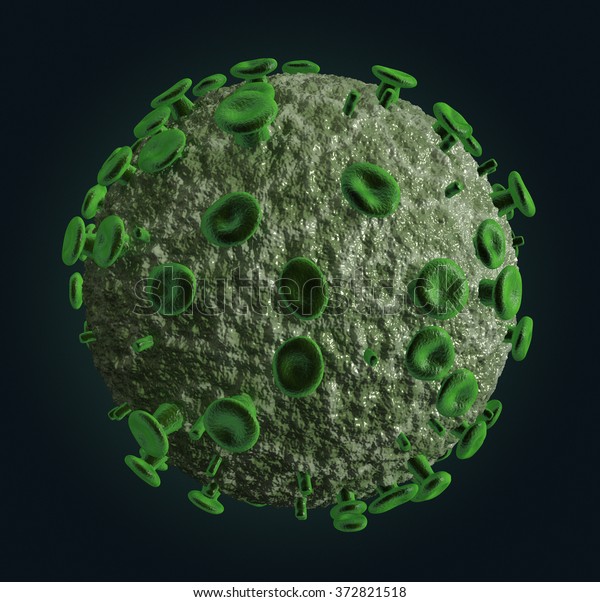 One Hiv Bacterium Under Microscope 3d Stock Illustration 372821518