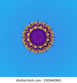 One Indian Rangoli Pattern Background Stock Illustration 2183462841 ...