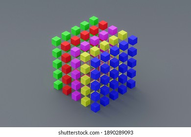 One Large Cube Made Many Multi: ilustrações stock 1890289093 | Shutterstock