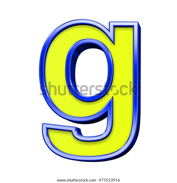 One Lower Case Letter Yellow Blue Stock Illustration 473553916