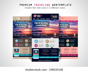 One Page Website Flat Ui Design Stock Illustration 198535148 | Shutterstock