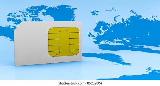 One Sim Card World Map On Stock Illustration 85252804 | Shutterstock