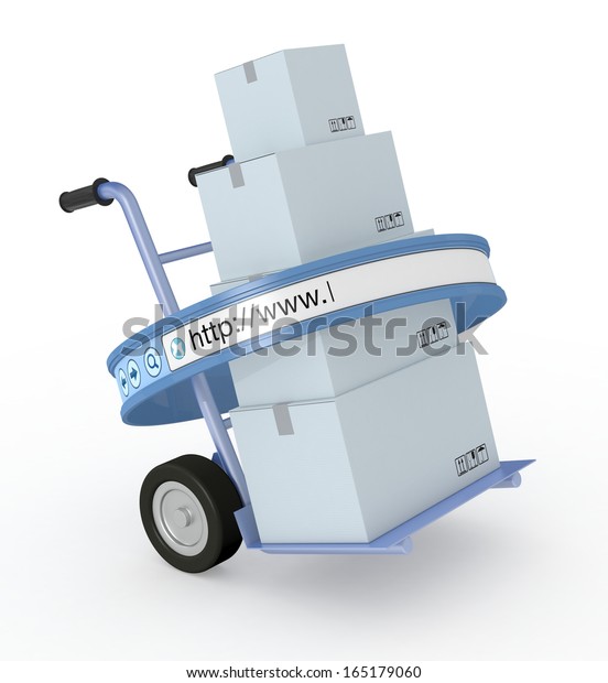 One Trolley Stack Carton Boxes Internet Stock Illustration 165179060 ...