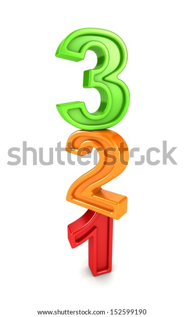 One Two Three 3d Red Yellow Stock Illustration 152599190 | Shutterstock