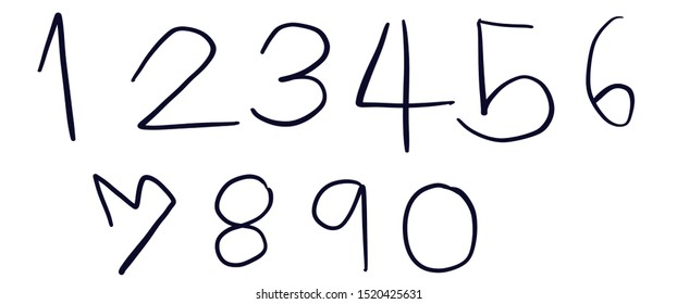 One Zero By Hand Write 1to Stock Illustration 1520425631 | Shutterstock