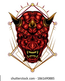 Oni Head Illustration Design Template Japanese Stock Illustration ...