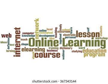 Online Learning Word Cloud Concept On Stock Illustration 367343144 ...