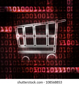 Online Shopping Cart Binary Code Illustration Stock Illustration ...
