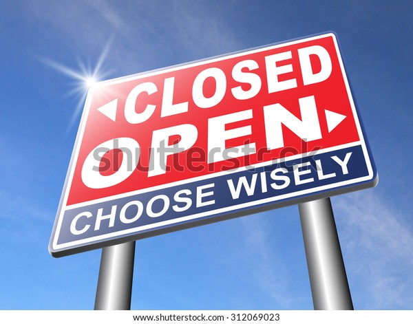 Open Close Opening Hours Closing Time Stock Illustration 312069023