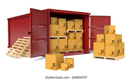 Stack Brown Box Packaging Container Import Stock Illustration 1809555466