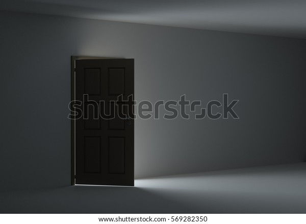 Open Door Bright Light Streaming Into Stock Illustration 569282350