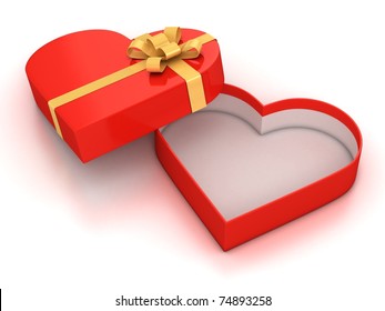 Open Empty Hearth Shaped Gift Box Stock Illustration 74893258 ...