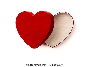 Open Empty Red Gift Box Heart Stock Illustration 1248046051