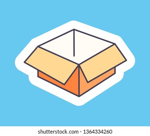 Brown Open Box Cartoon Vector Illustration Stock Vector (Royalty Free ...