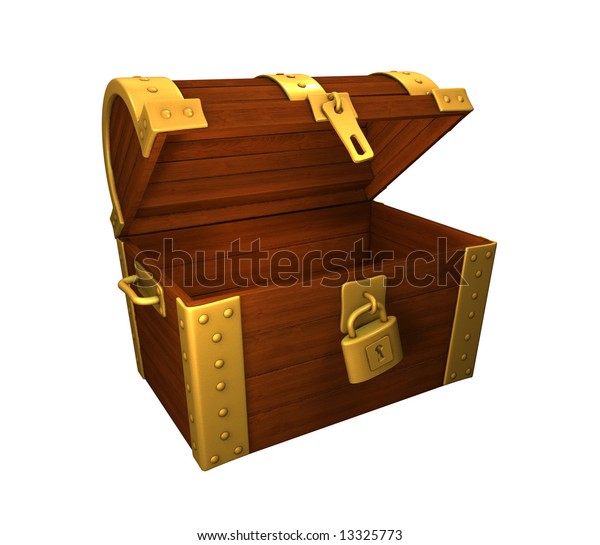 Open Empty Treasure Chest On White Stock Illustration 13325773