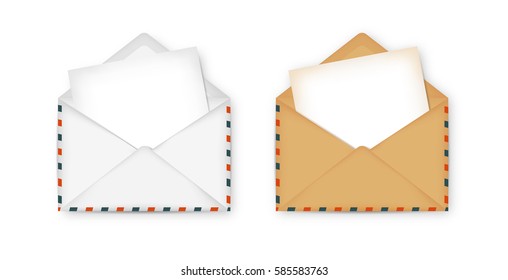 Open Envelope Paper Notes Inside White Stock Illustration 585583763 ...