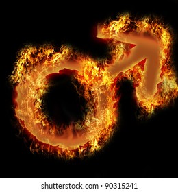 Open Fire Burning Man Mars Sign Stock Illustration 90315241 | Shutterstock