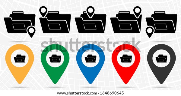 Open Folder Icon Location Set Simple Stock Illustration 1648690645 ...