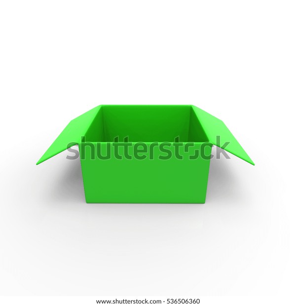 Open Green Box 3d Rendering Isolated Stock Illustration 536506360 ...