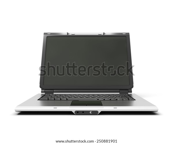 Open Laptop Notebook Front View Isolated Stock Illustration 250881901 ...