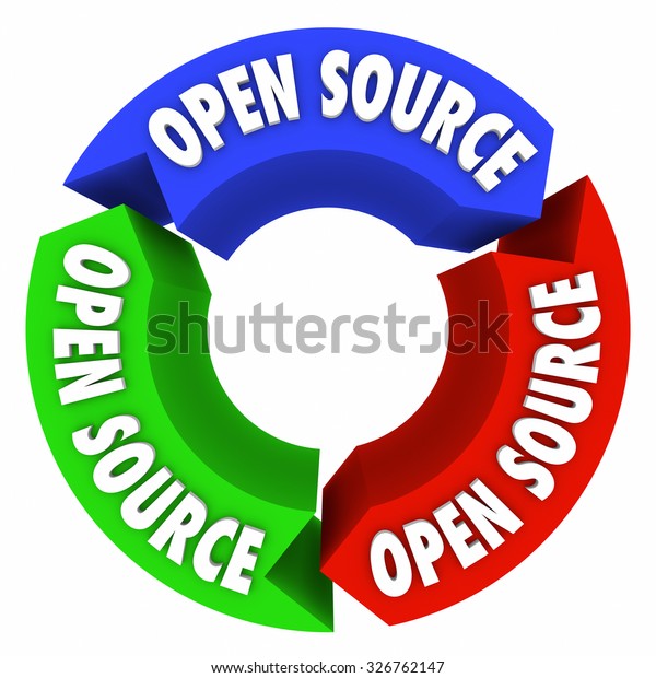 Open Source Words On 3d Arrows Stock Illustration 326762147
