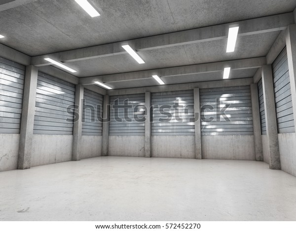 Open Space Empty Garage Warehouse 3d: Hình minh họa có sẵn 572452270 ...
