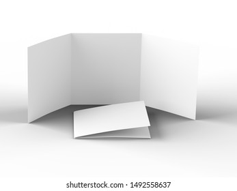 Blank Isolated White Brochure Leaflet Mockup Stock Illustration ...