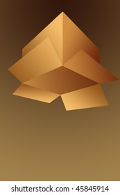 Open Upside Down Empty Cardboard Shipping Stock Illustration 45845914 ...