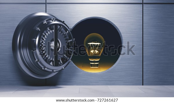 Open Vault Light Bulb Inside Symbolizing Stock Illustration 727261627 ...