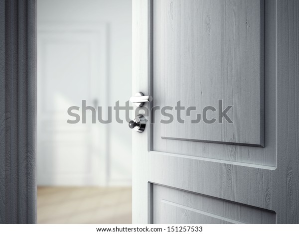 Opened Door Gray Room Stock Illustration 151257533 | Shutterstock