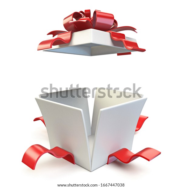 Opened Gift Box 3d Render Illustration Stock Illustration 1667447038