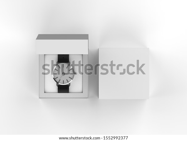 Opened Watch Box Mockup Template Isolated Stock Illustration 1552992377 ...