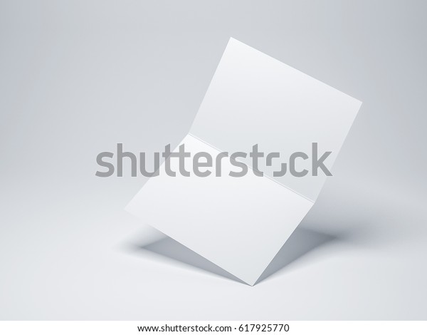 Opened White Flying Leaflet Mockup Invitation: стоковая иллюстрация ...