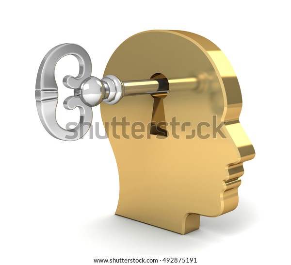 Opening Mind Key Concept 3d Illustration Stock Illustration 492875191 ...