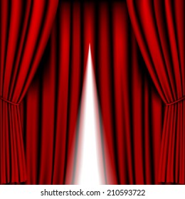 Opening Red Curtain Vector Background Stock Illustration 210593722 ...