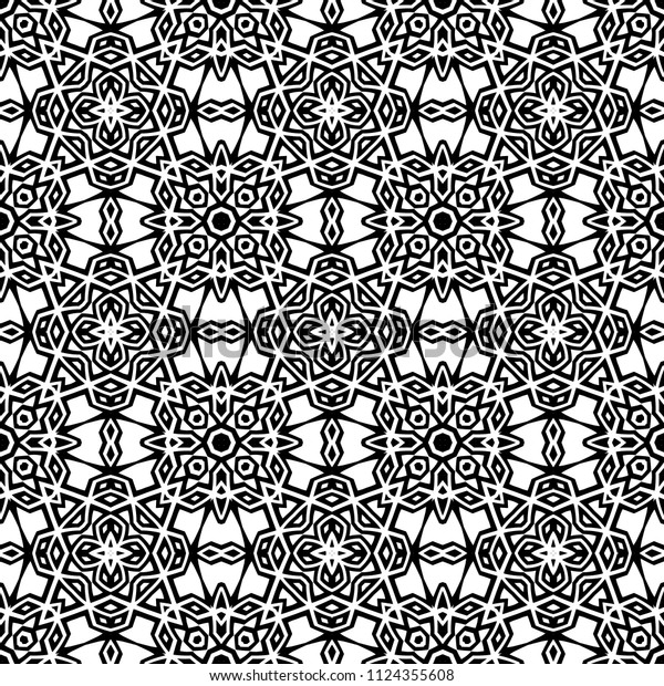 Openwork Seamless Pattern Black White Colors Stock Illustration 1124355608