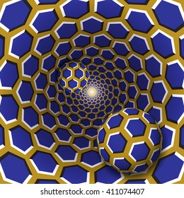 Optical Illusion Bitmap Illustration Two Balls: Stockillustration ...