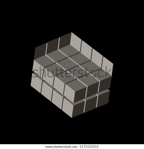 Optical Illusion Geometric Block Structure Background Stock ...
