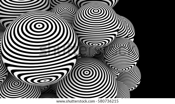 Optical Illusion Pattern On 3d Spheres Stock Illustration 580736215