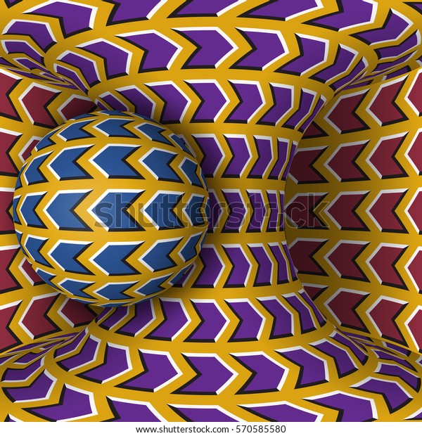 Optical Motion Illusion Bitmap Illustration Sphere Stock Illustration ...