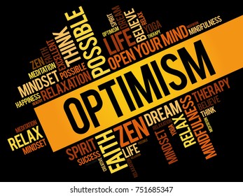 Optimism Word Cloud Collage Concept Background Stock Illustration ...