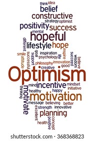 Optimism Word Cloud Concept On White Stock Illustration 368368823 ...