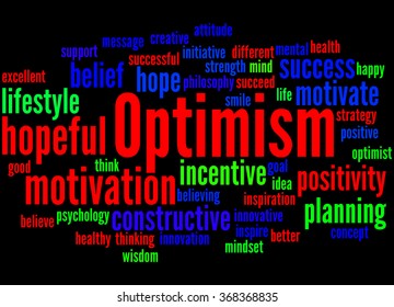 Optimism Word Cloud Concept On White Stock Illustration 368368835 ...