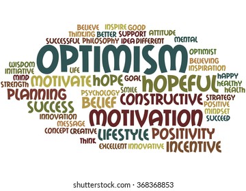 Optimism Word Cloud Concept On White Stock Illustration 368368853 ...
