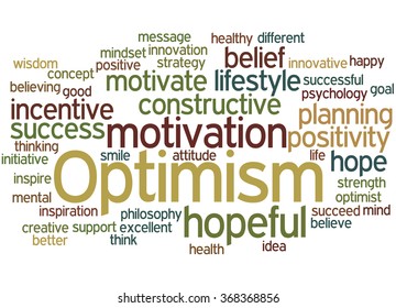 Optimism Word Cloud Concept On White Stock Illustration 368368856 ...