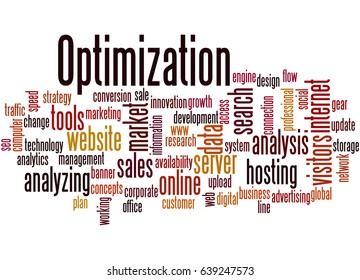 Optimization Word Cloud Concept On White Stock Illustration 639247573 ...