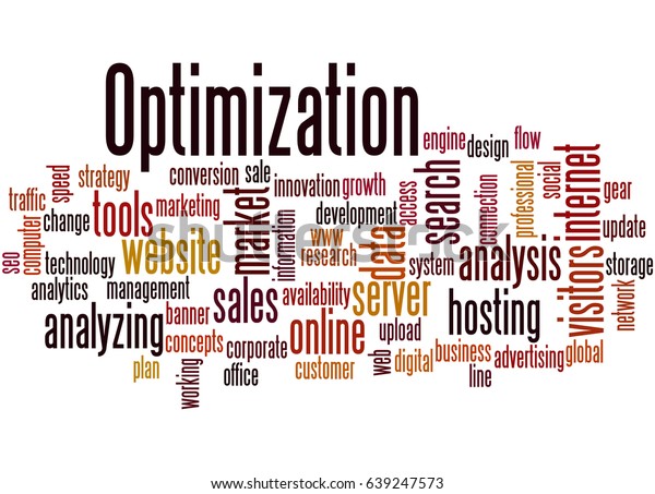 Optimization Word Cloud Concept On White Stock Illustration 639247573 ...