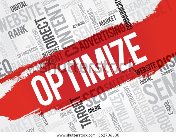 Optimize Word Cloud Business Concept Stock Illustration 362706530 ...