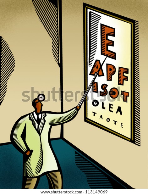 Optometrist Pointing Eye Chart 库存插图 113149069 | Shutterstock