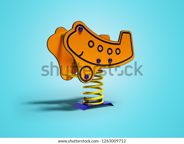 Orange Carousel Plane On Spring Children Stock Illustration 1263009712 ...